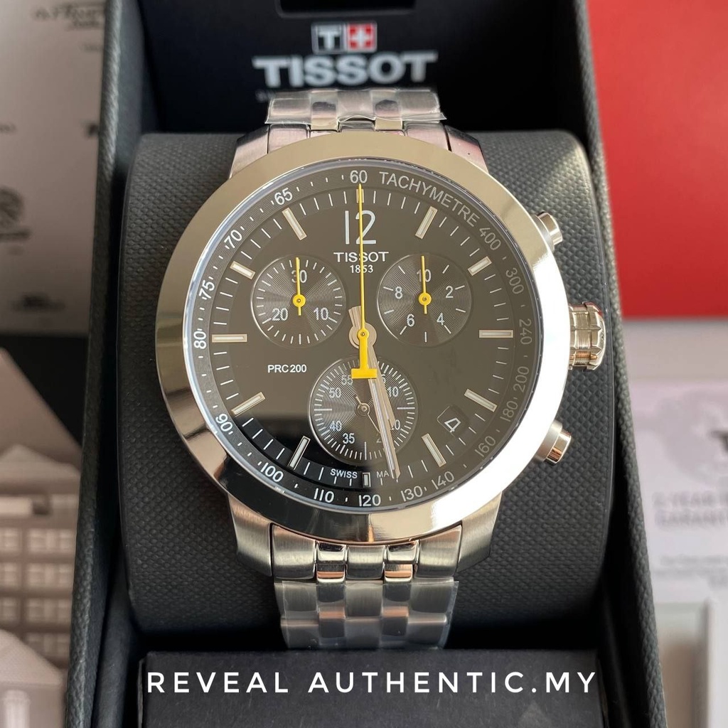 Tissot T-Sport Tachymeter PRC 200 Black Dial Chronograph Quartz T114.417.11.057.00 | Shopee Malaysia