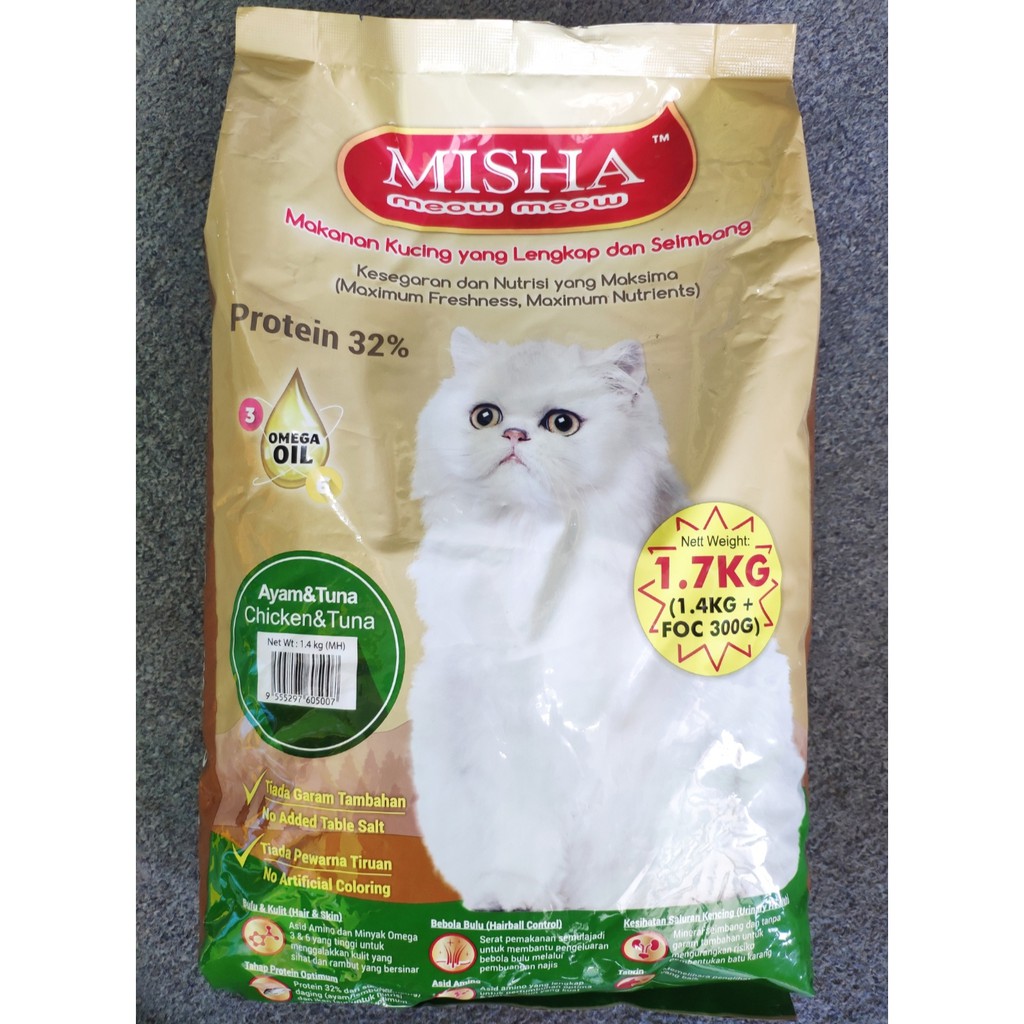 MISHA Dry Cat Food Chicken & Tuna 1.7kg | Shopee Malaysia