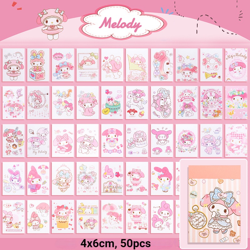 Sanrio Mini Sticker Book Cute Kuromi Washi Paper Stickers DIY Notebook ...