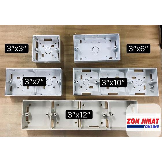 PVC Nut Box Surface Type/ Base Switch / Box Socket 3x3 / 3X6/ 3x7 ...