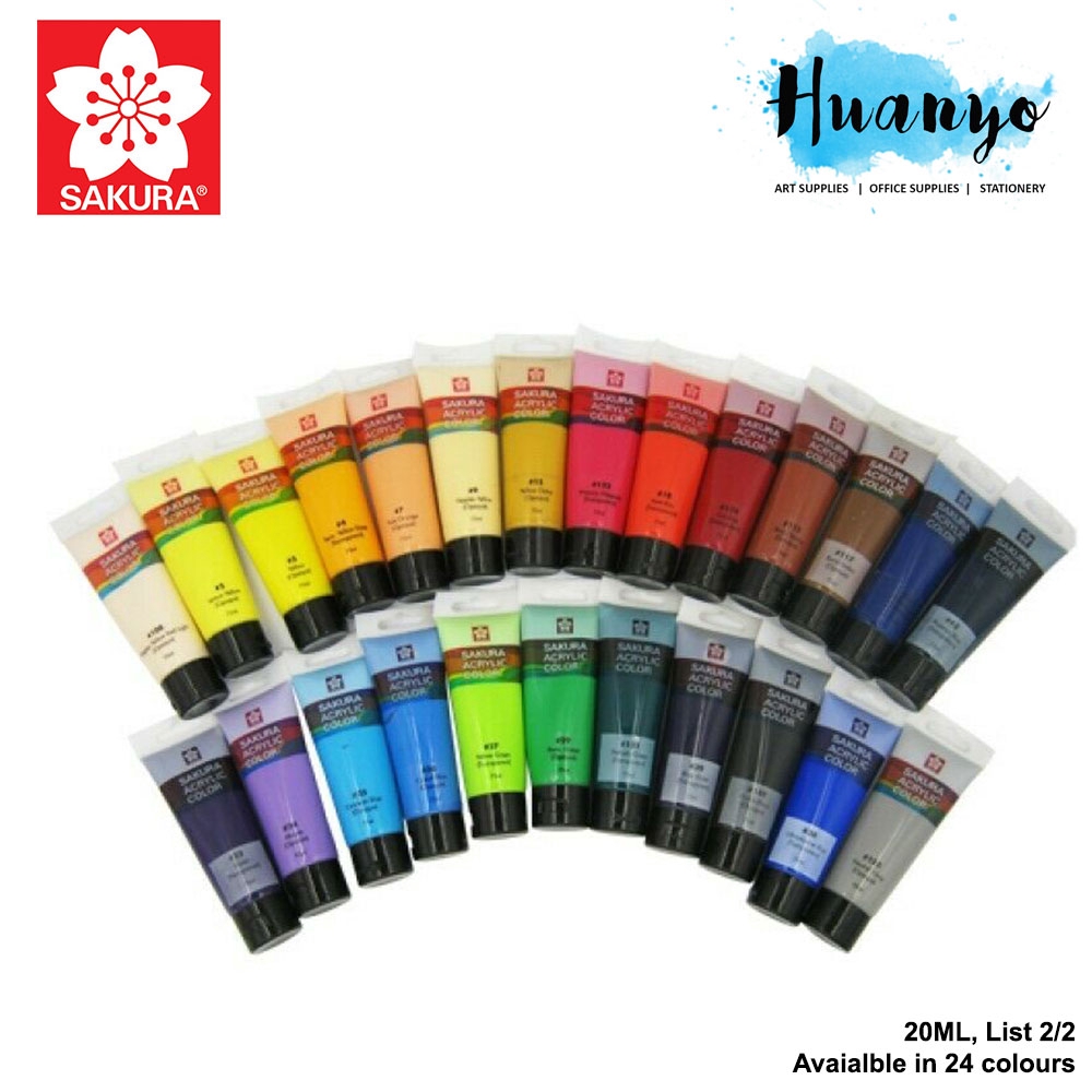 [HUANYO] Sakura Acrylic Colour 20ML (Per tube) (List 2/2) | Shopee Malaysia