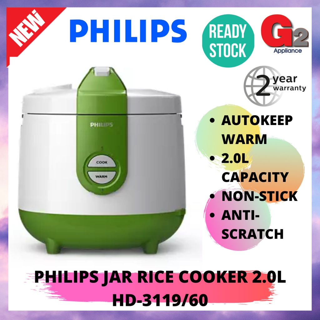 PHILIPS (READY STOCK) JAR RICE COOKER 2.0L HD-3119/60 [PHILIPS WARRANTY ...