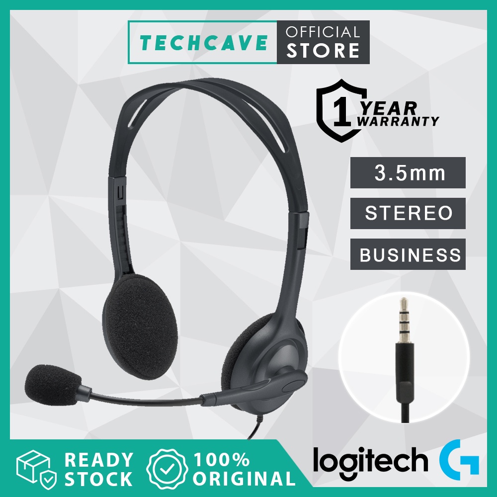 (Ready Stock) Logitech H111 3.5mm Audio Jack Noise Cancelling Wired ...
