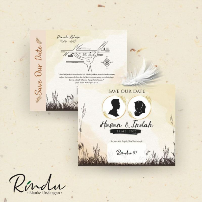 Landline Rindu 7 Invitation, Free OPP Plastic And Name Label (Not ...