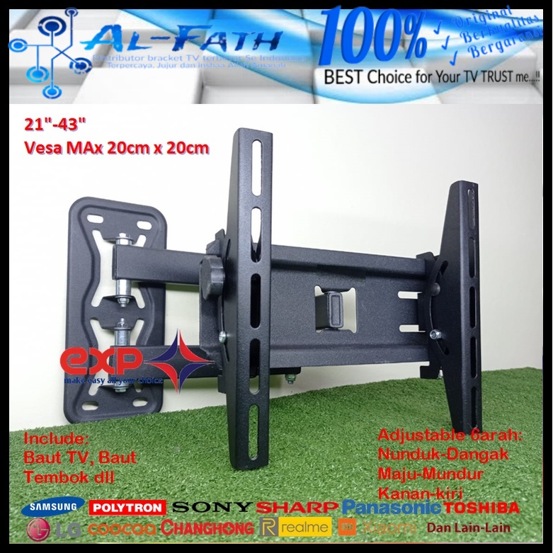 Tv Bracket POLYTRON 14s/d 43 inch 6-way FULL Iron SUPER Strong 100% ...