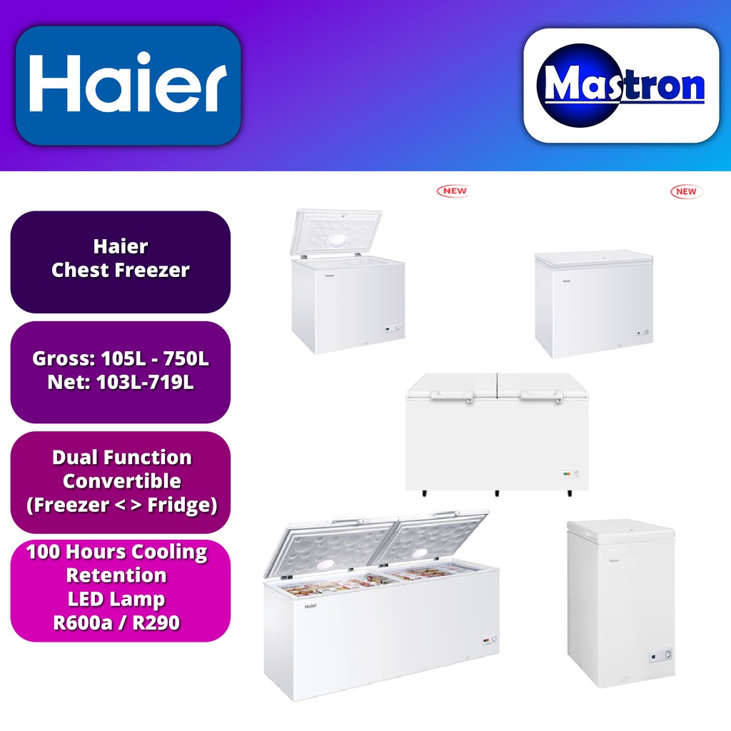 [Voucher 2% + 10%] Haier Chest Freezer | Peti Beku | 100L - 750L | BD-138HMC | BD-328HP | BD ...