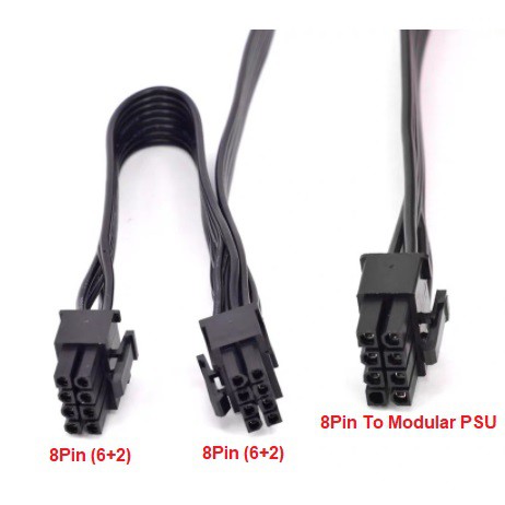 PSU Modular 8 pin Male to 2x8pin (6+2) Cable | Power Supply PCIE Cable ...