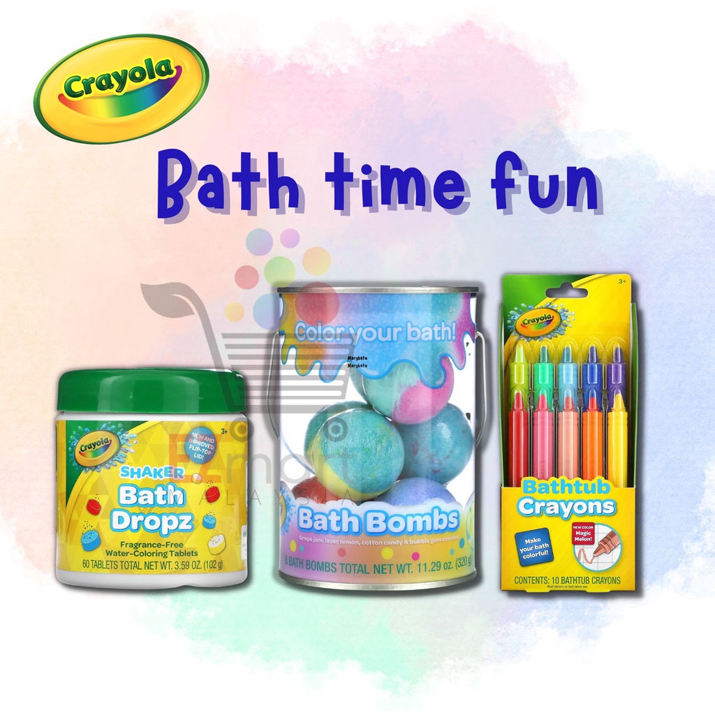 Crayola bath time Fun Bath Bombs, bath Drops bathtub crayons | Shopee ...
