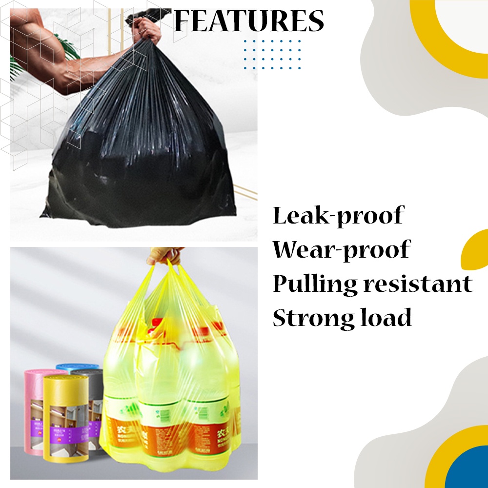 [30PCS/ROLL] Encora Disposable Garbage Bag Strong Plastic Waste Basket ...