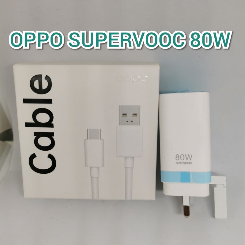 Original Oppo Reno Find X5 Pro Charger 80W Super VOOC 3.0 Adapter With 8A Type-C USB Cable ...