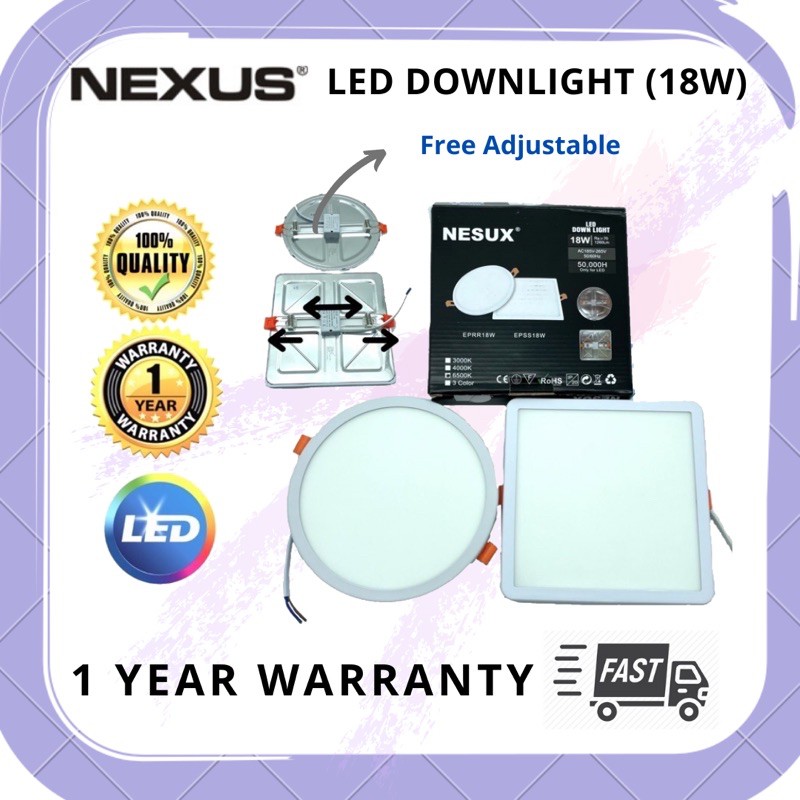 ADJUSTABLE NEXUS LED DOWNLIGHT 18WATT (FREE ADJUSTABLE) | Shopee Malaysia