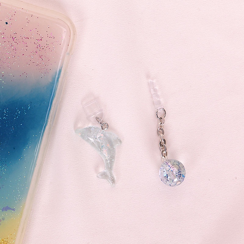 Fashion Lovely Cute Dolphin dust plug iPhone dust plug type-C mobile ...