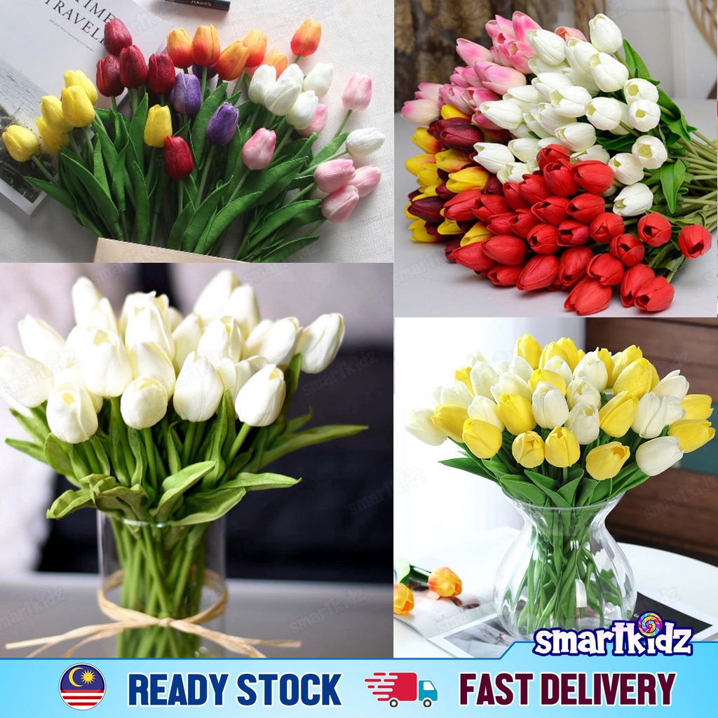 [1pc] Tulip Artificial Flowers | Handmade | Wedding Celebration/ Home ...