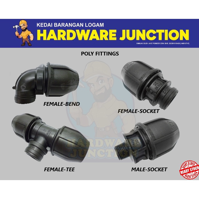 POLY PIPE FITTINGS CONNECTOR 20MM 25 MM 32MM F-BEND | F-TEE | FTA | MTA ...