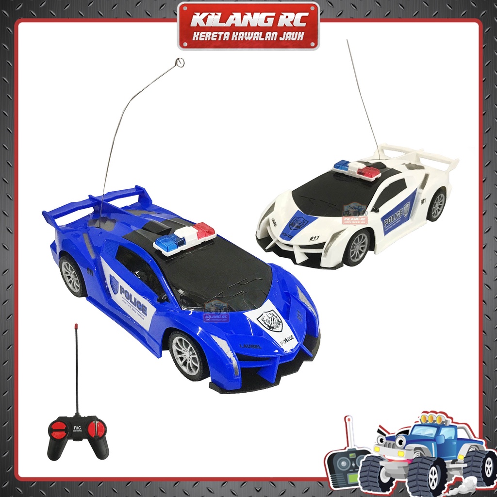Kereta Control Police Racing Sport Car with Coloful Light / Remote ...