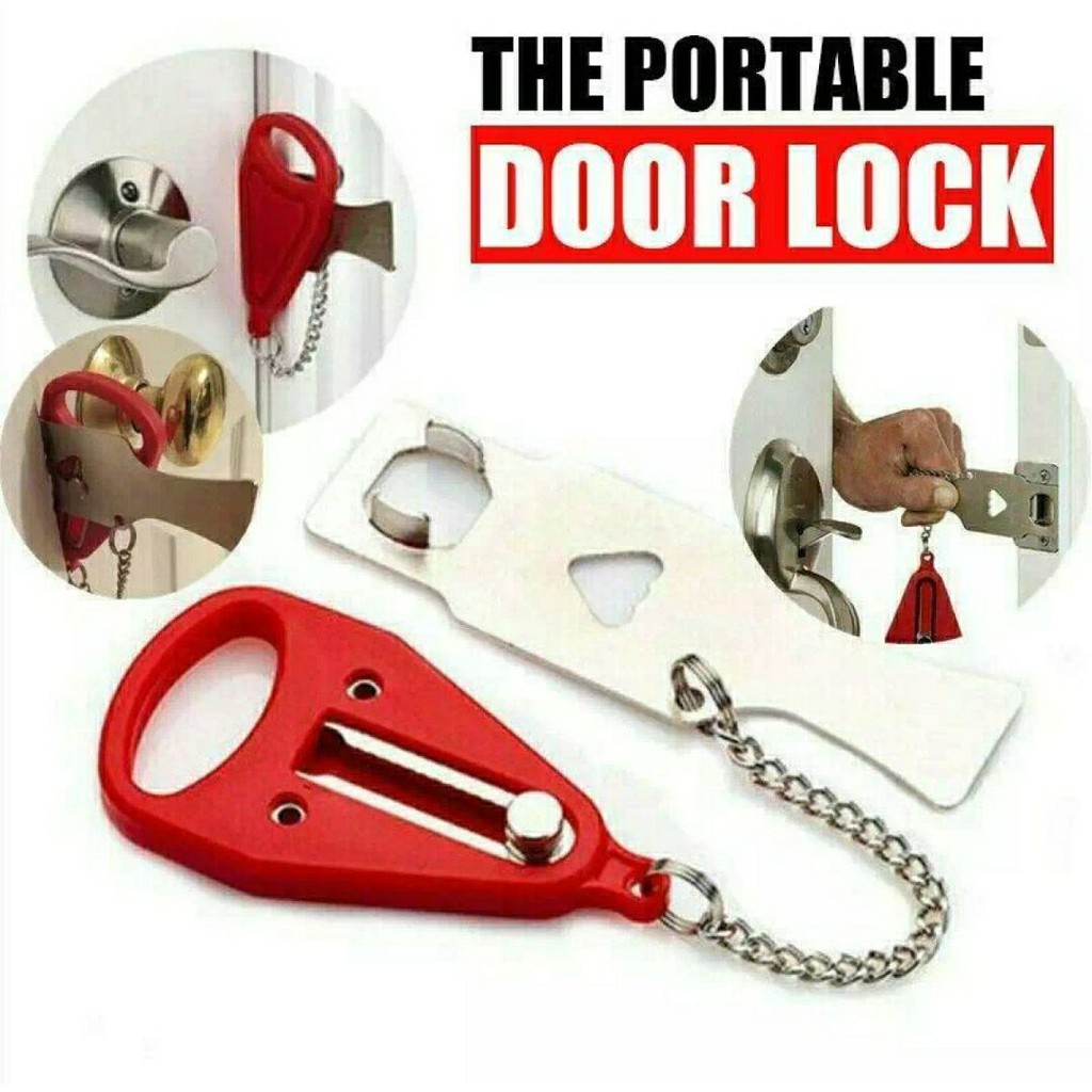 Door lock portable security door lock for travel (READY STOCK) | Shopee ...