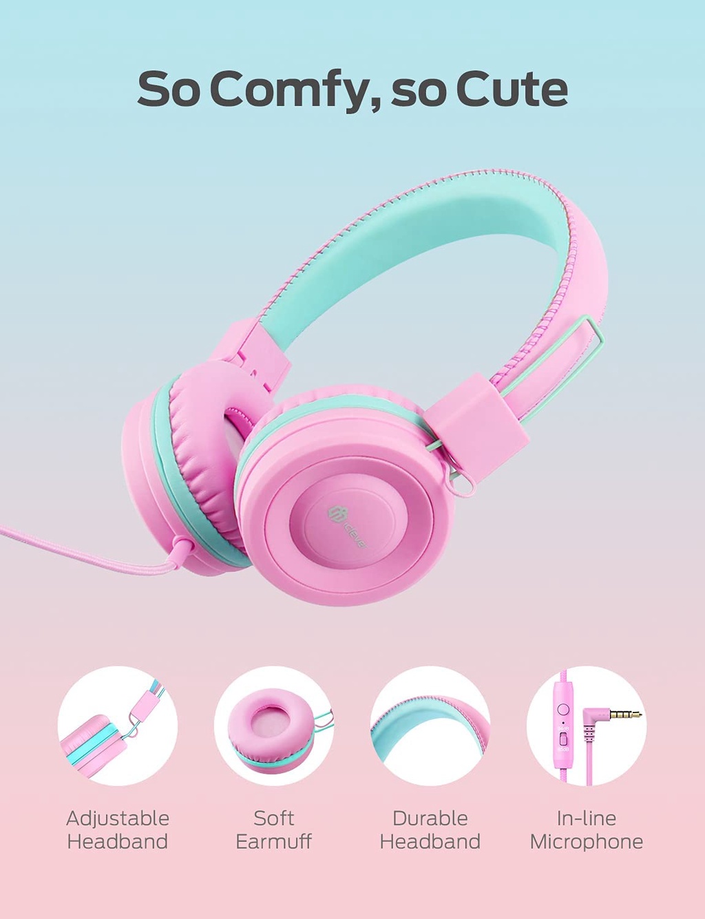 iClever Kids Wired Headphone H With Mic HS14 | Shopee Malaysia