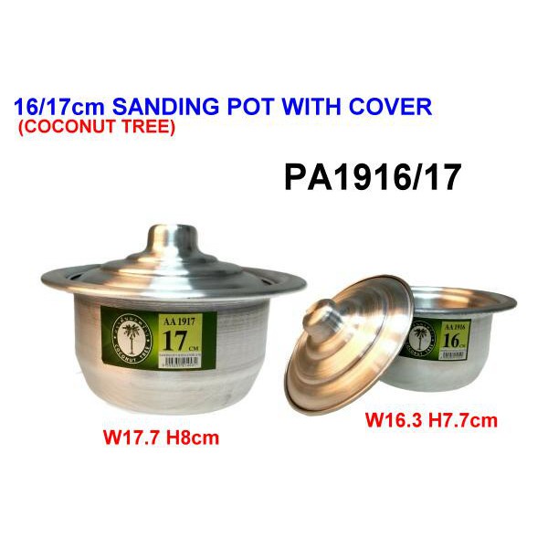 Aluminium Sanding Pot With Cover (Set of 2pcs) | Shopee Malaysia