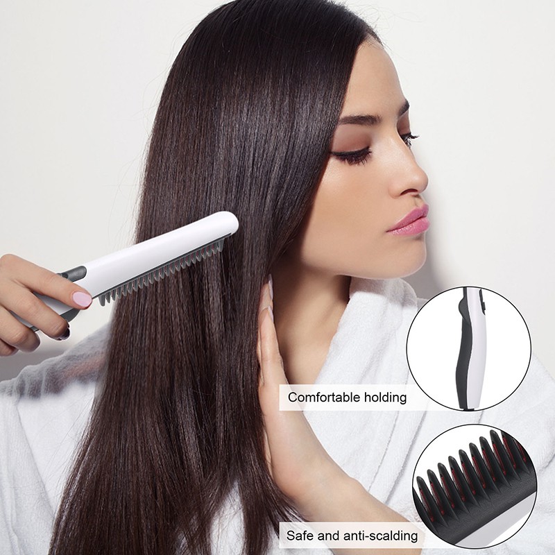 Hair Comb Electric Beard Hairbrush Multifunctional Straightener Quick ...