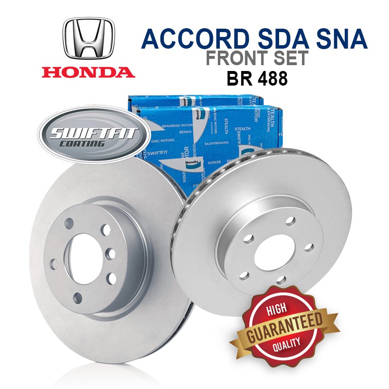 Original Bendix Disc Rotor Front Set [BR488] - Honda Accord SDA SNA Front Disc Rotor Set ...