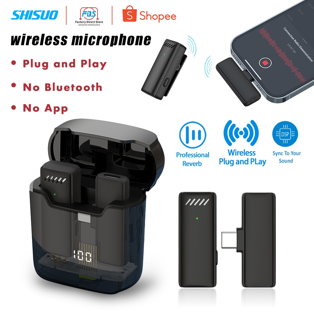 Wireless Lavalier Microphone with Dual Channel LCD Recording for epal ...