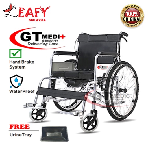 【100% ORIGINAL】 WA-PC-19 GT MEDIT GERMANY Lightweight Self Propelled Commode Toilet Wheelchair ...