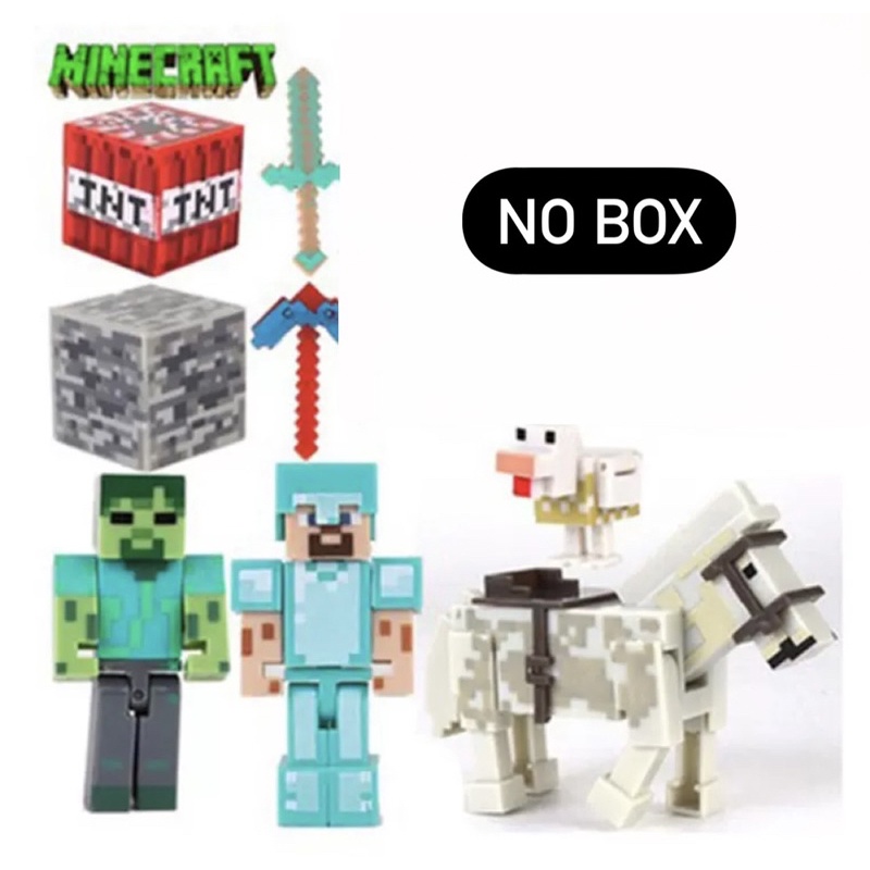 Ready Stock:Minecraft Steve Alex Diamond Toy Set/Minecraft Birthday ...
