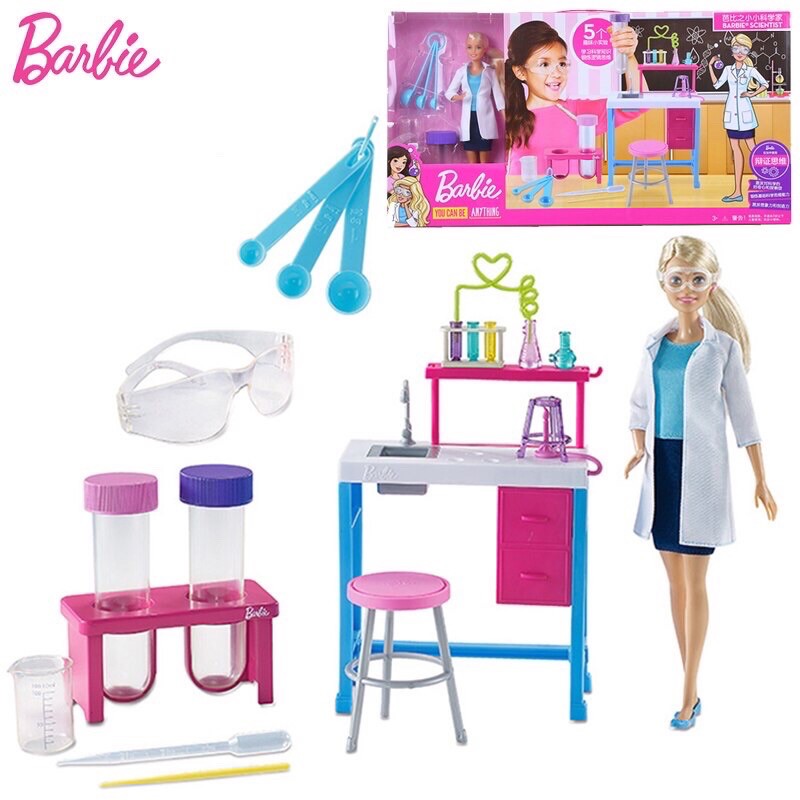 {ORIGINAL} BARBIE DOLL SCIENTIST DOLL WITH SCIENCE EXPERIMENT (GBF78 ...