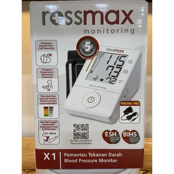 ROSSMAX Blood Pressure Monitor X1/Z1/Z5 Automatic PARR Detection [5 ...