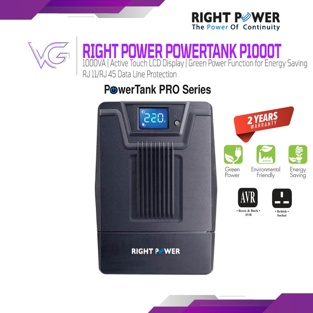 Right Power UPS 1000VA (POWERTANK P1000T) | Shopee Malaysia