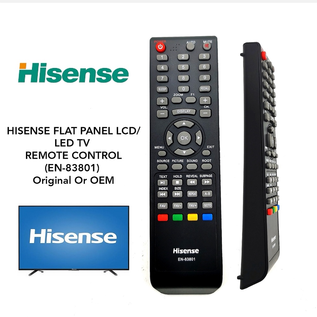HISENSE FLAT PANEL LCD/LED TV REMOTE CONTROL (EN-83801) Original Or OEM ...