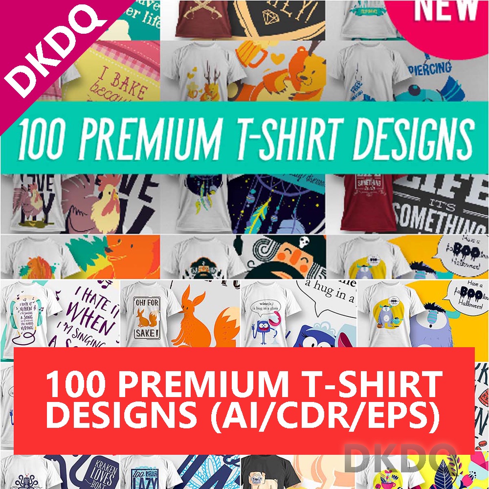 👾 100 Premium T-Shirt Designs Bundle ATHENA0308 AI EPS CDR Vector Clip ...