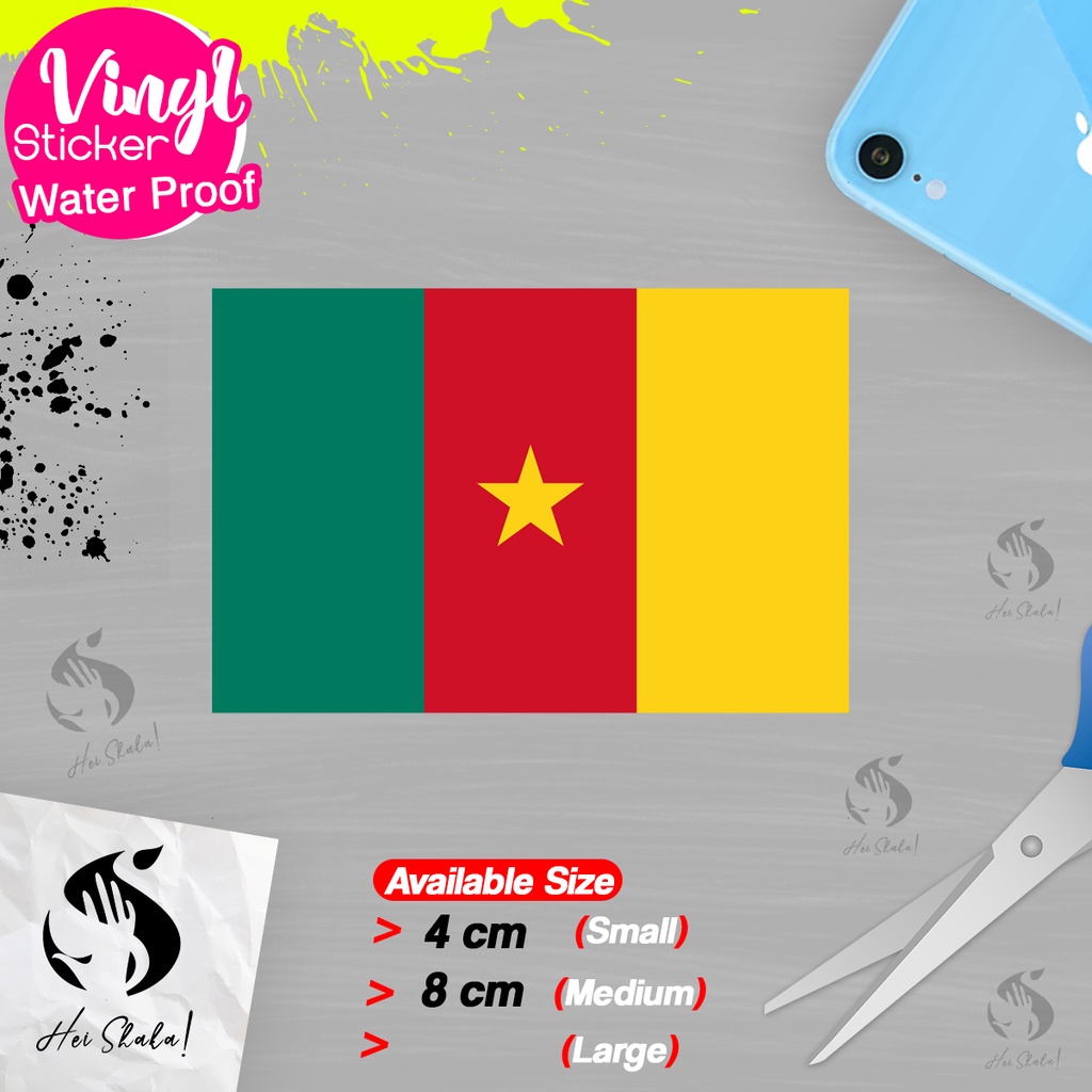 Cameroon Kameroon Sticker, World Country Flag Vinyl Sticker, Waterproof ...
