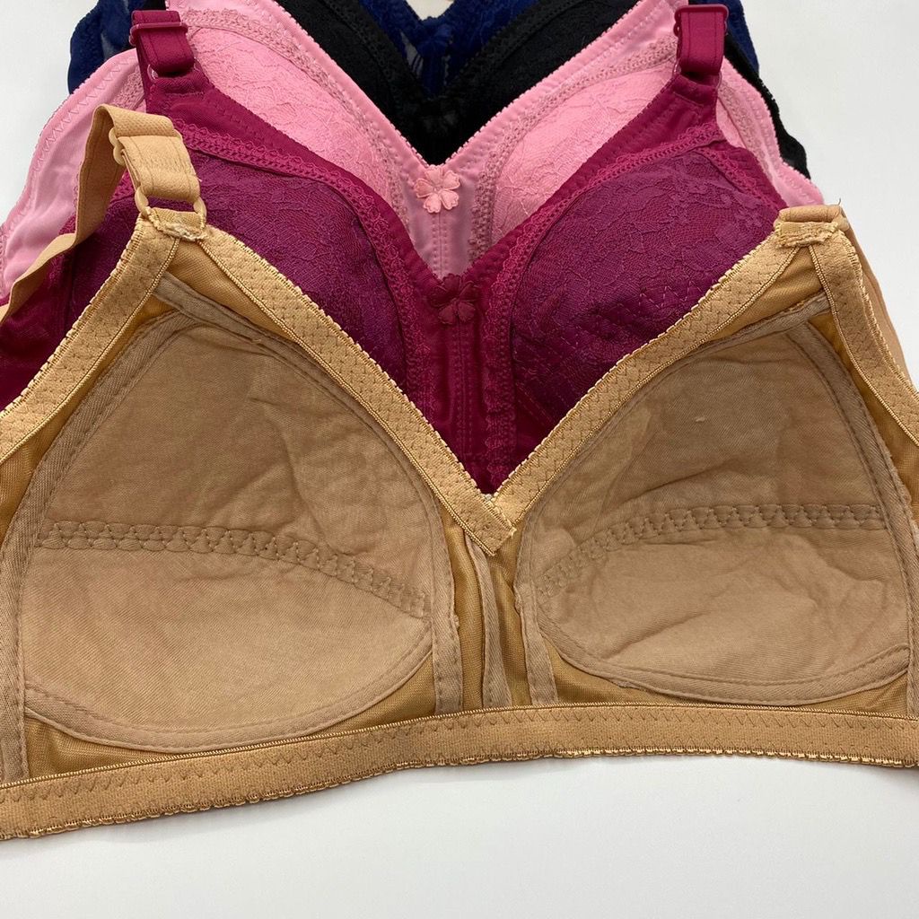 Women Bra Non-wired Wireless Bra Thin Sponge Cup BCD Plus Size Cotton ...