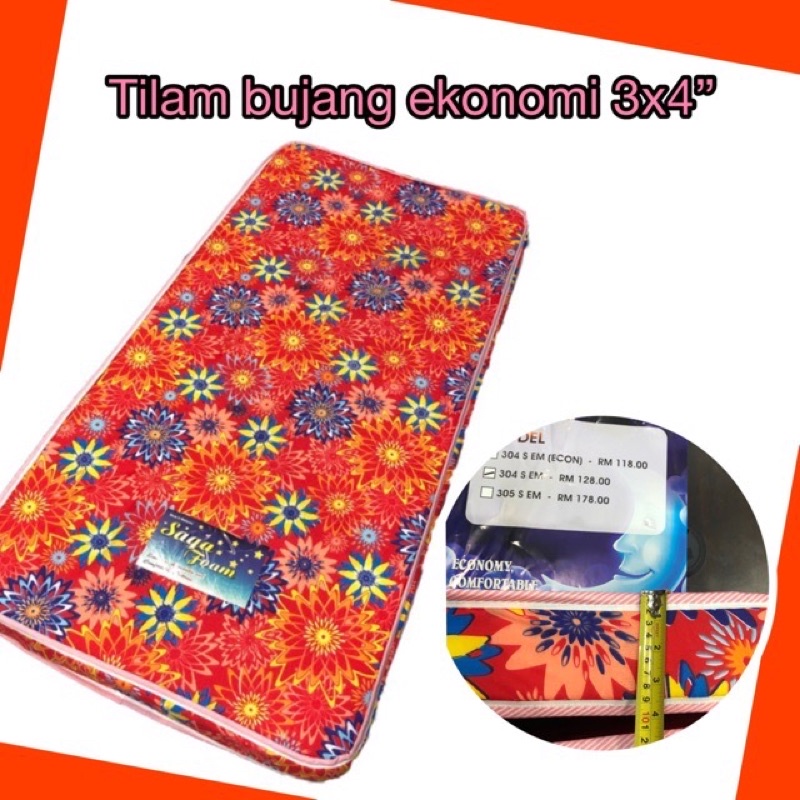 Tilam Single 4 Inches inci Single Mattress Normal Foam/Tilam Single ...