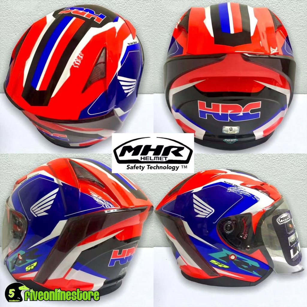 MHR BEATZ OF622 Trico RR Honda Edition Racing Helmet Open Face with Visor Wave Dash RS150 Repsol ...