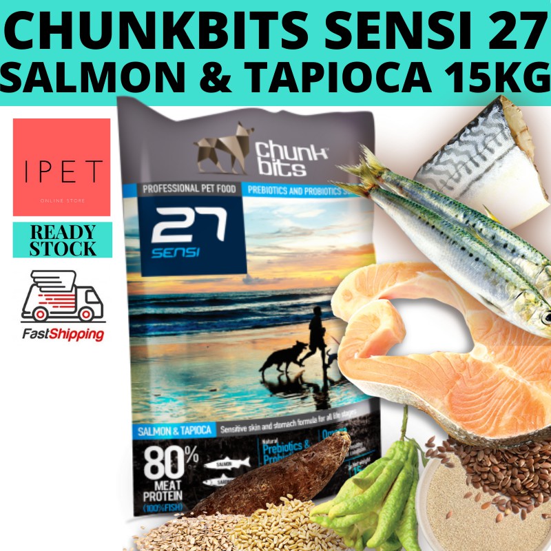 [Free Shipping] Chunk Bits Sensi 27 Salmon & Tapioca 13kg | Shopee Malaysia