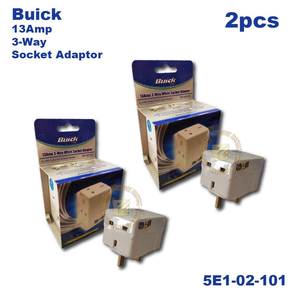 Buick 3 Way Adaptor with 13A Adaptor 5E1-02-101 x 2pcs | Shopee Malaysia