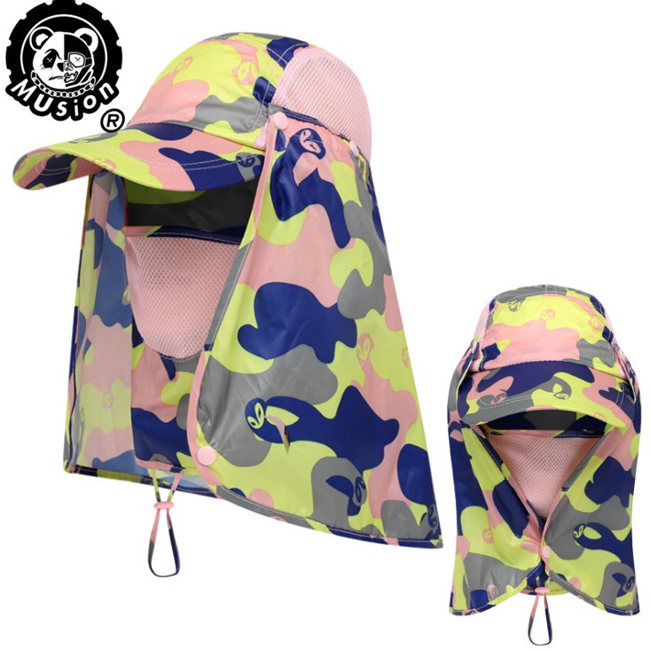 Musion Ready Stock Sun Protection SPF 50 Hat Man Detachable Face Cover ...