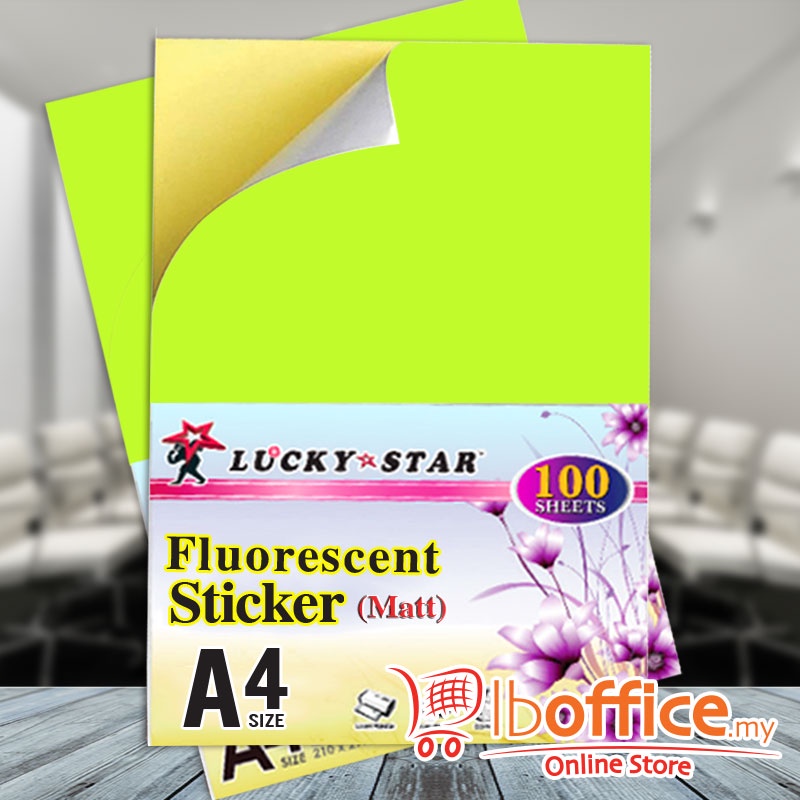 A4 Fluorescent Sticker - 100sheets - Yellow | Shopee Malaysia
