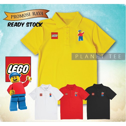 🔥Premium LEGO Kids Polo Boy & Girl 💯Cotton Collar Baju Kemeja Raya ...