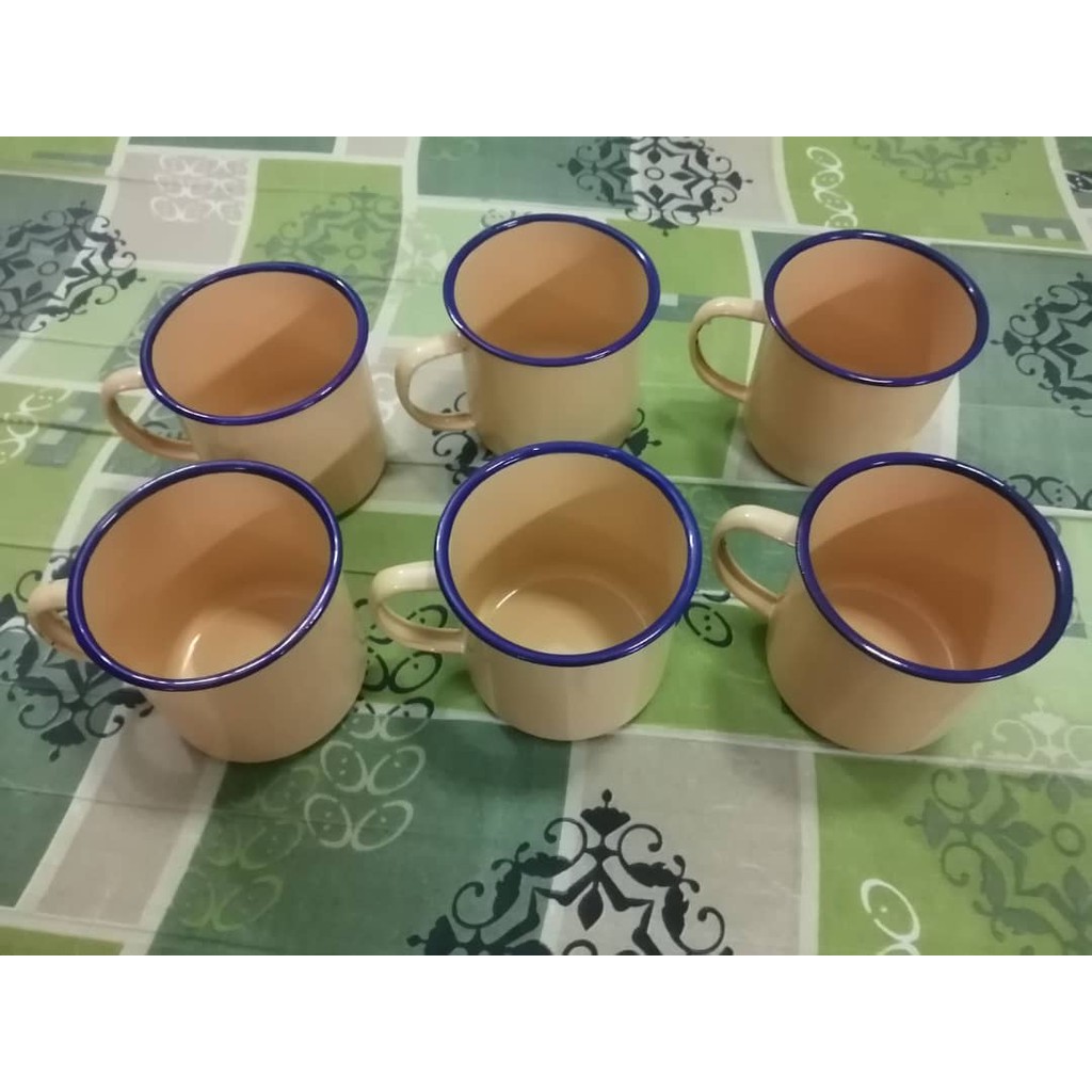 9cm Enamel Drinking Mug/ 9cm Kole Air Ayan (1 Set 6 Pcs) | Shopee Malaysia
