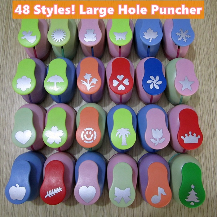 48 Styles! Large Hole Puncher Embossing Flower Device Effortless Use ...