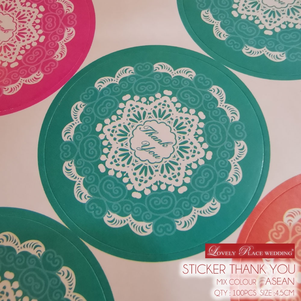 100 PCS 4.5cm STICKER THANK YOU ASEAN DESIGN - mix colour | Shopee Malaysia