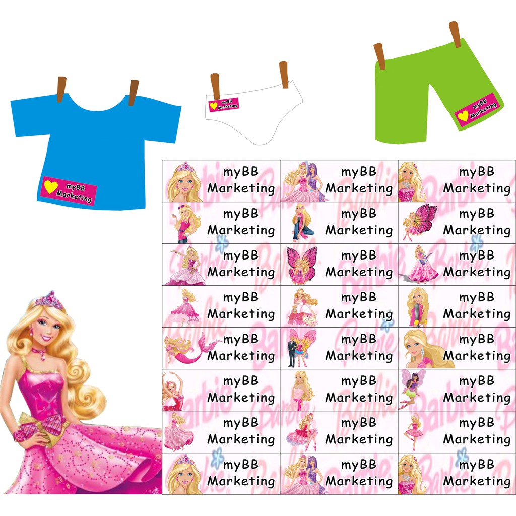 Barbie Ironing Name Label (Ready Stock) | Shopee Malaysia