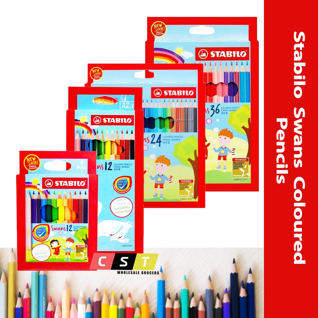Stabilo Swans Coloured Pencils/Pensel Warna (12/24/36/48 Colours ...