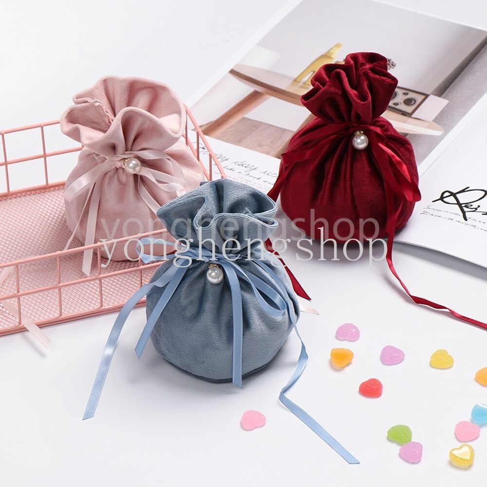 Wedding Sweets Candy Packaging Bag Velvet Pouch Baby Shower party Gift ...