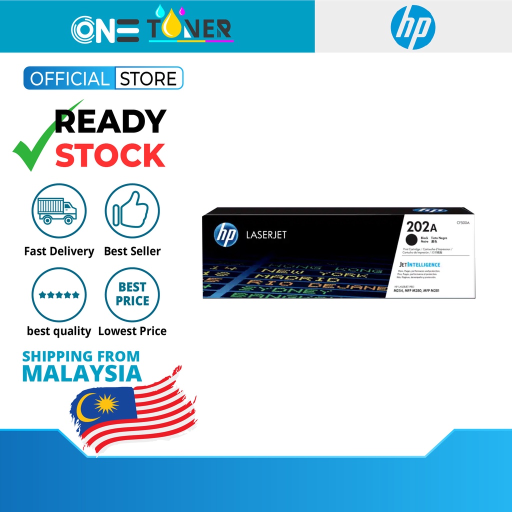 OFFICIAL ORIGINAL HP 202A BLACK LASER JET TONER CARTRIDGE (CF500A ...