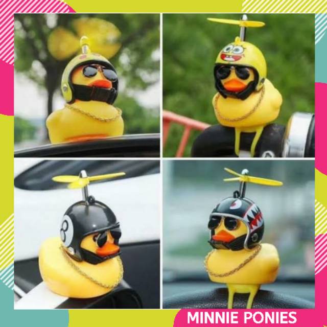 [LED] Yellow Duck Toy Helmet Propeller Various Characters Car ...