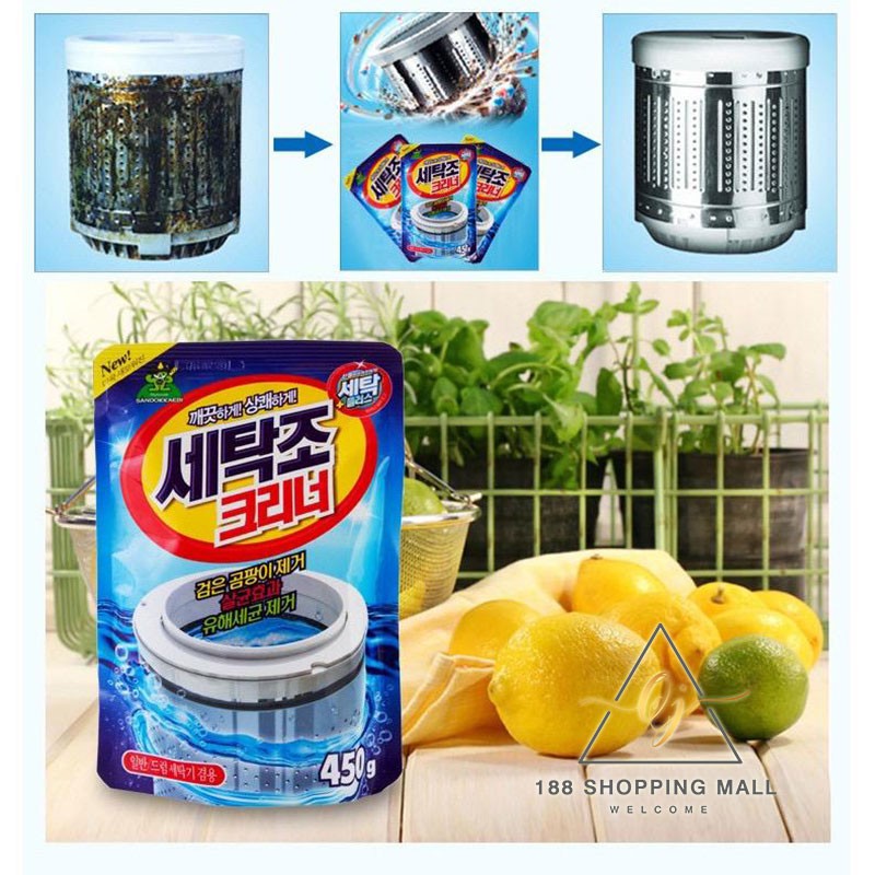 KOREA WASHING MACHINE CLEANER 450GRAM LAUNDRY CLEANER 韩国洗衣机清洁粉 Drum ...